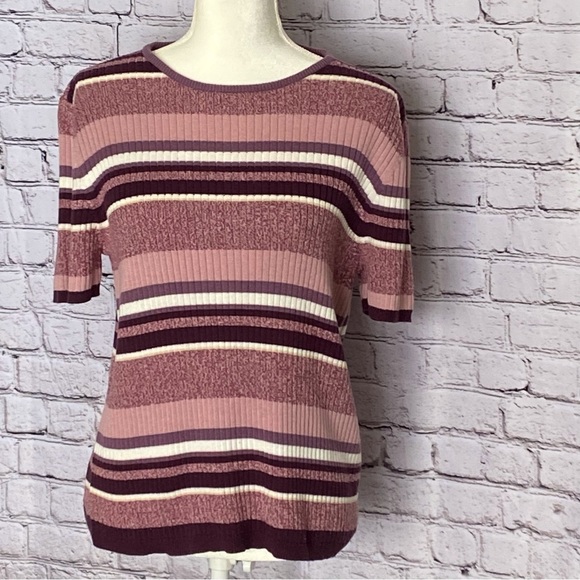 Laura Scott | Tops | Vintage Short Sleeve Striped Laura Scott ...